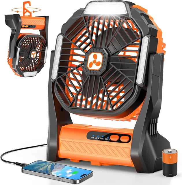 PORTABLE RECHARGEABLE FAN, 20000mah Cordless Battery Orange $113.99 ...
