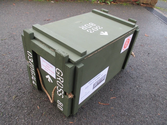 REPRO WW2 BRITISH 303 Wooden Ammo Crate Box Empty Reenactment 1944 ...