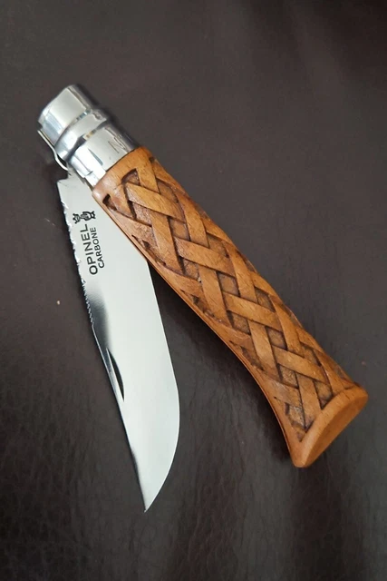 COUTEAU OPINEL N°10 Custom Manche Sculpté Torsades Vanneri EUR 81,00 ...