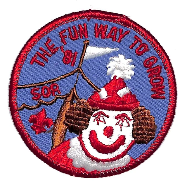 BSA PATCH 1981 SOR (Scout-O-Rama) "The Fun Way to Grow" Clown Big Top ...