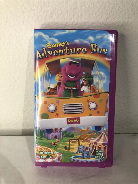 BARNEY’S ADVENTURE BUS VHS Video Tape RARE Sing Along Songs VTG Purple ...