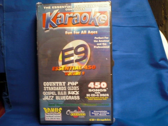 CHARTBUSTER KARAOKE Essential 450 - E9 CD+G 30 DISC 450 SONGS SET / $50 ...