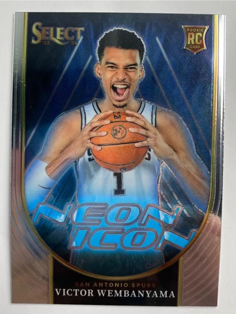 VICTOR WEMBANYAMA 2023-24 Panini Select Neon Icon RC San Antonio Spurs ...