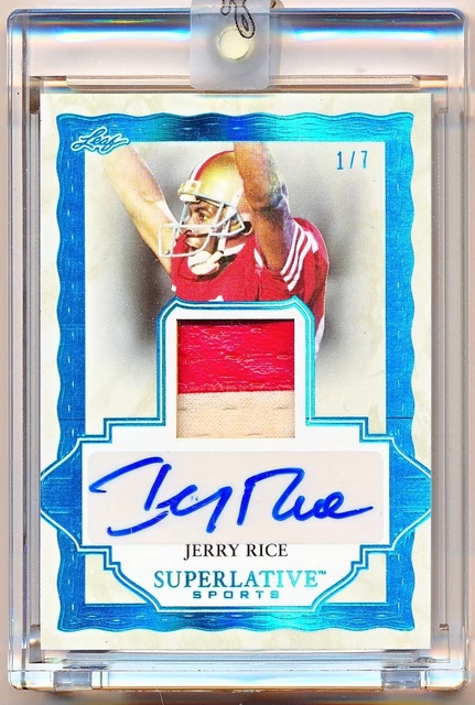2020 FOGLIA SUPERLATIVA Jerry Rice Toppa Spettro Blu Platino Auto #SM ...