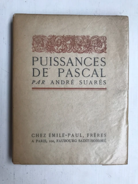 ANDRÉ SUARES - Powers of Pascal / 1923 £26.49 - PicClick UK