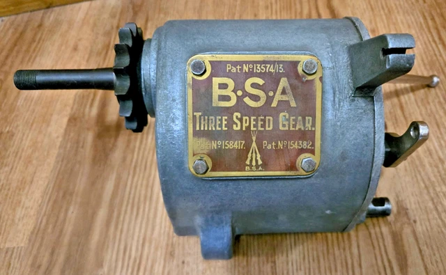 VINTAGE BSA 3-SPEED Hand-Change Gearbox - 1922 BSA Model A £465.68 ...