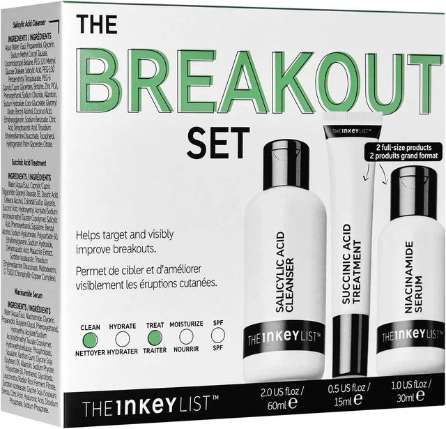BREAKOUT SET, DETERGENTE All'Acido Salicilico, Siero Di Niacinamide E ...