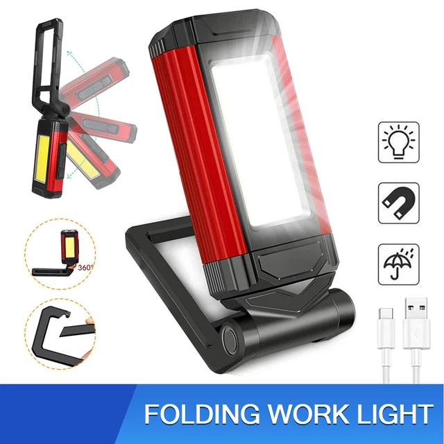 COB LED MAGNETIC Work Light Rechargeable Inspection Torch Lamp Flexible ...