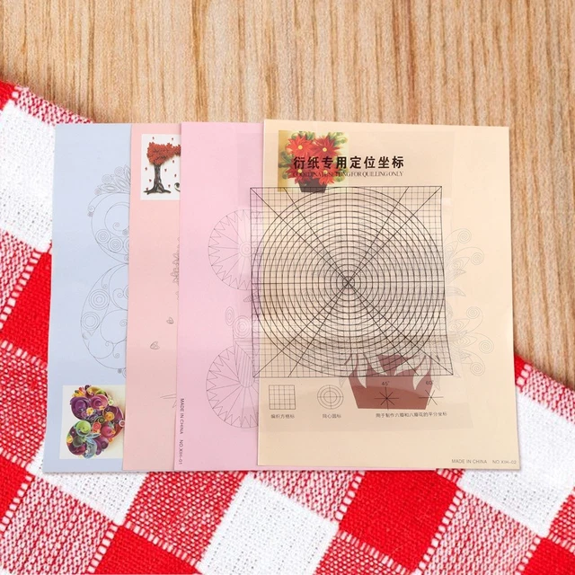 8PCS 16 PATTERN DIY Release Drawing Locating Paper Quilling Tool Craft ...