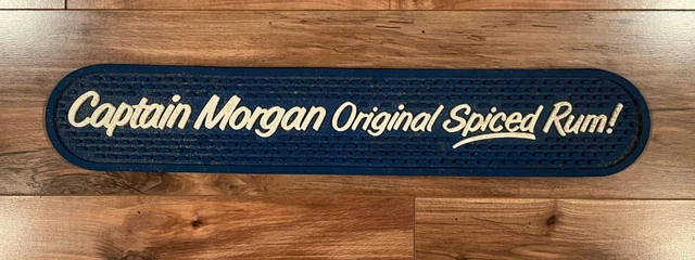 VINTAGE BLUE CAPTAIN Morgan Original Spiced Rum Rubber Bar Rail Mat ...