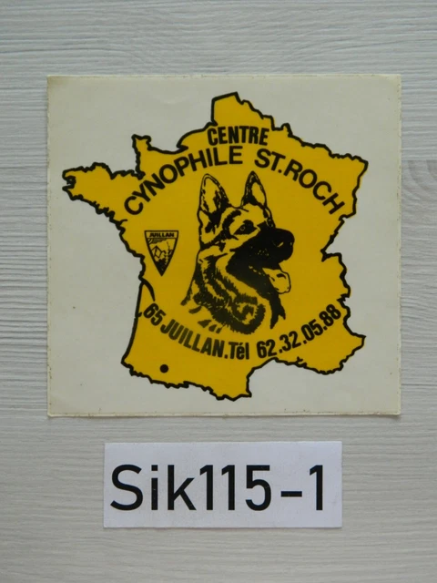 AUTOCOLLANT CYNOPHILE ST ROCH JULLIAN carte de FRANCE STICKER dog lover ...