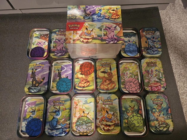 POKEMON PRISMATIC EVOLUTIONS Mini Tin x8 Set - Empty, Coins & Art Cards ...