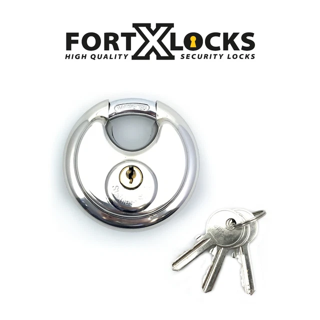 70MM STAINLESS STEEL H/Duty Weatherproof Disc Padlock * Keyed Alike * X ...