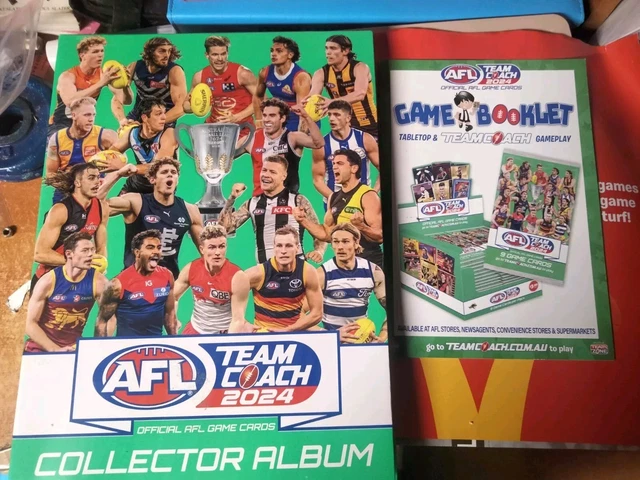 AFL 2024 TEAMCOACH Insert cards X198 4 Complete Sets x & album see pics ...