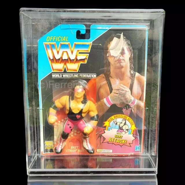 OFFICIAL WWF - Bret Hitman Hart (Pink Hart) Series 4 Moc / Hasbro 1992 ...