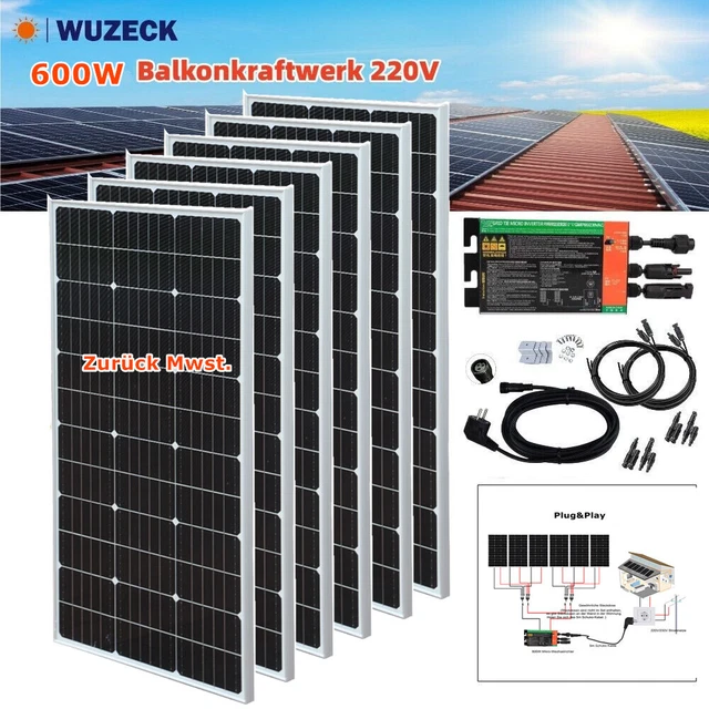 SOLAR MODULE 600WATT Solar Panel Monocrystalline Balcony Power Plant ...