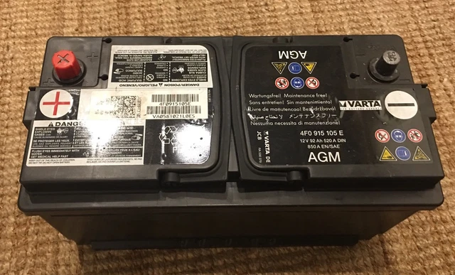 ORIGINAL VW AUDI AGM Batterie Varta 4F0915105E 12V 92AH 520A S5 Q7 A6 ...