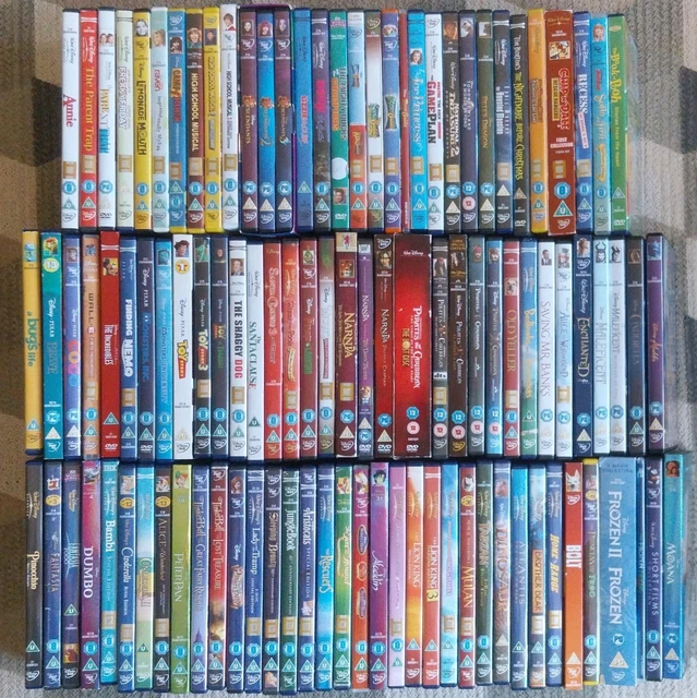 106 DISNEY / Pixar Titles DVD Job Lot. Classics, Modern, Animation ...