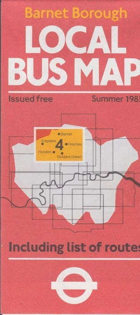 LONDON TRANSPORT BUS Map Barnet Summer 1985 £3.00 - PicClick UK