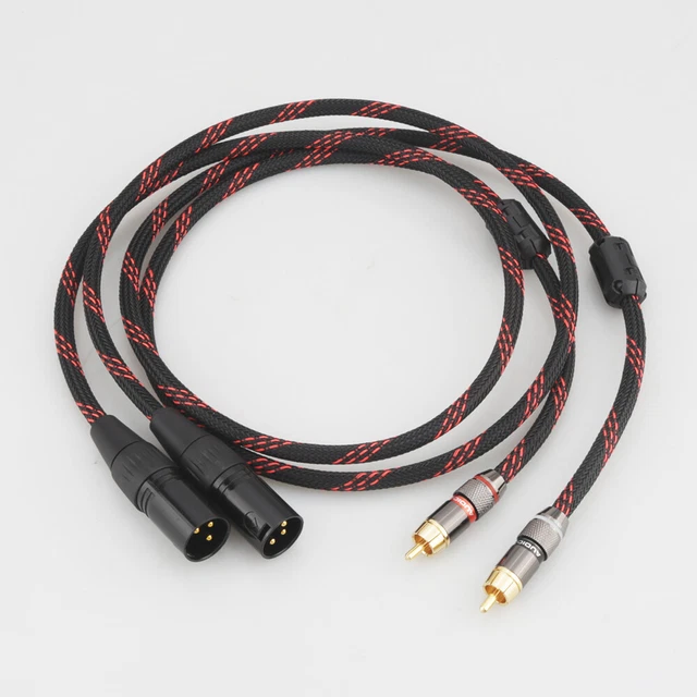 PAIR XLR TO RCA Audio Cable Lead Cable for Hi-Fi Audiophile Phono ...