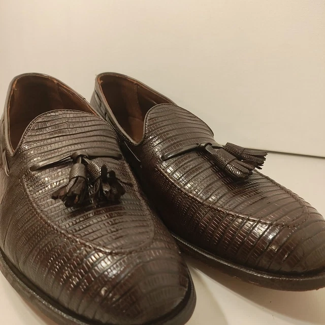 MENS FOOT JOY 74724 Classic Lizard Brown Tassel Loafers Sz 11A Brown ...