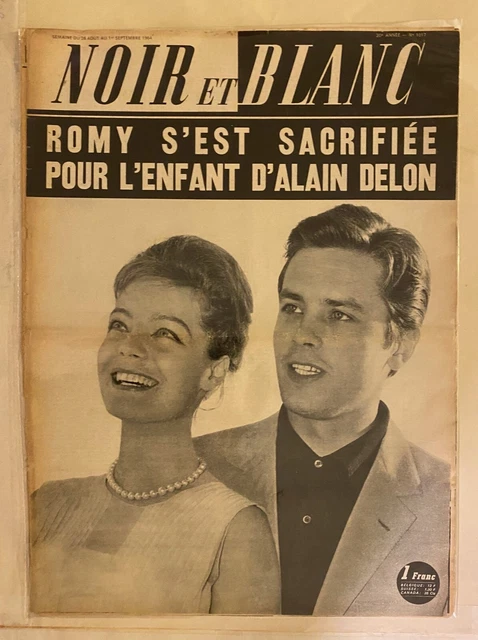 ROMY SCHNEIDER ALAIN Delon Noir Et Blanc 1964 EUR 15,00 - PicClick FR
