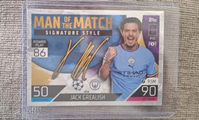 JACK GREALISH MAN Of The Match Signature Style Topps Match Attax 2022/ ...