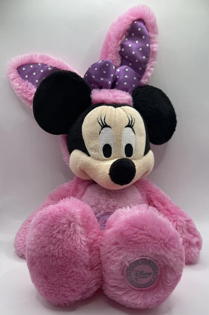 DISNEY STORE PINK Easter Bunny Minnie Mouse Plush Purple Butterfly 14 ...
