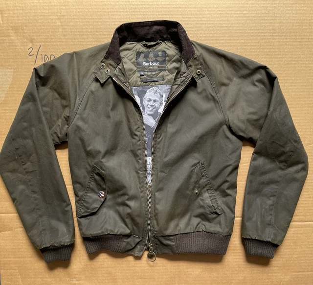 BARBOUR INTERNATIONAL STEVE McQueen Merchant Wax Bomber Jacket £120.32 ...
