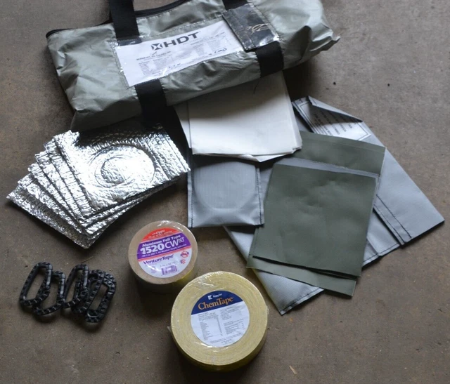 US ARMY HDT Global Tent Repair Kit CBRN Tape Repair Patches Foil Tape ...
