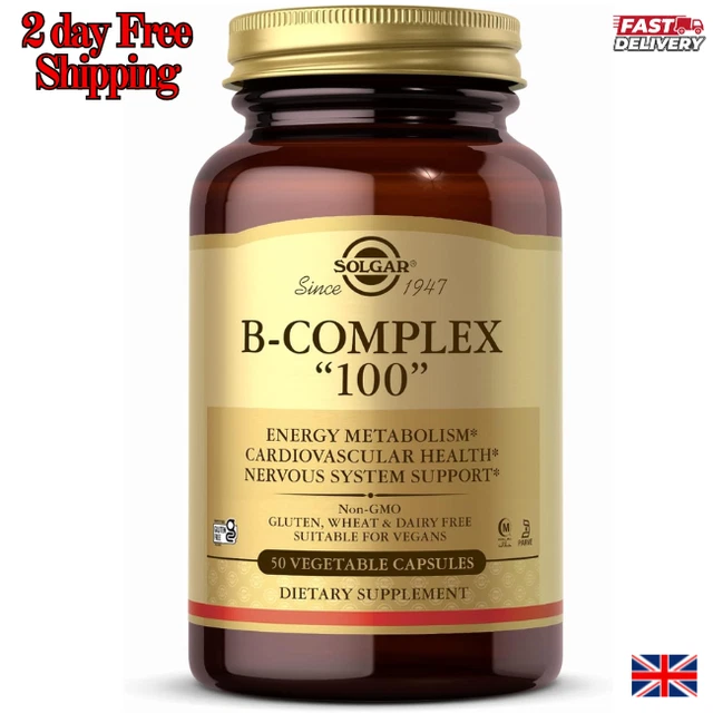 SOLGAR VITAMIN B-COMPLEX Vegetable Capsules, Count of 50 (Extra High ...
