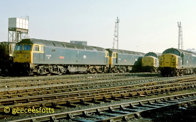 35MMRAILWAY SLIDE 47090 47099 37127 37099 BATH RD 22.10.83..ORIGINAL ...