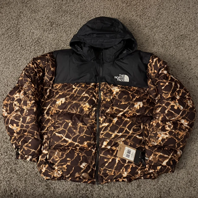 THE NORTH FACE Men's 1996 Retro Nuptse Jacket Coal Brown Print NEW XXL ...
