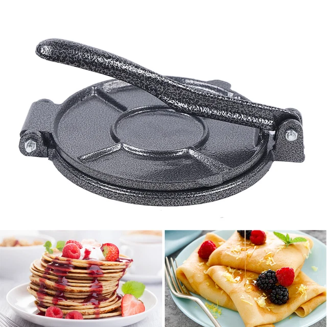 CAST IRON TORTILLA Chapati Pancake Roti Press Maker Round Flat Pan ...