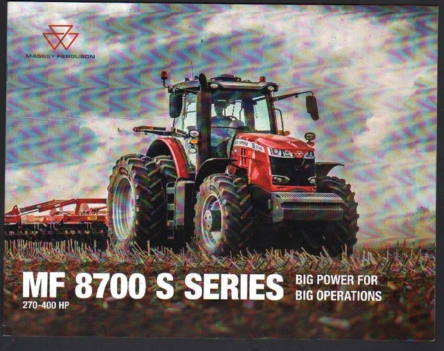 MASSEY FERGUSON &MF 8700 S Series" 270-400hp Tractor Brochure Leaflet £7.50 - PicClick UK