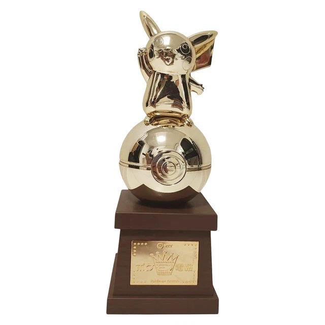 NTT POKÉMON DENPO Pikachu Monster Ball Trophy Figure Sticker Giappone ...