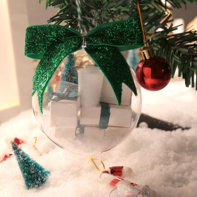 PVC CHRISTMAS TREE Transparent Ball Mini Express Box Ornament Christmas ...