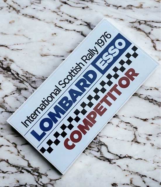 1976 LOMBARD RALLY Esso Sticker Competitor International Scottish ...