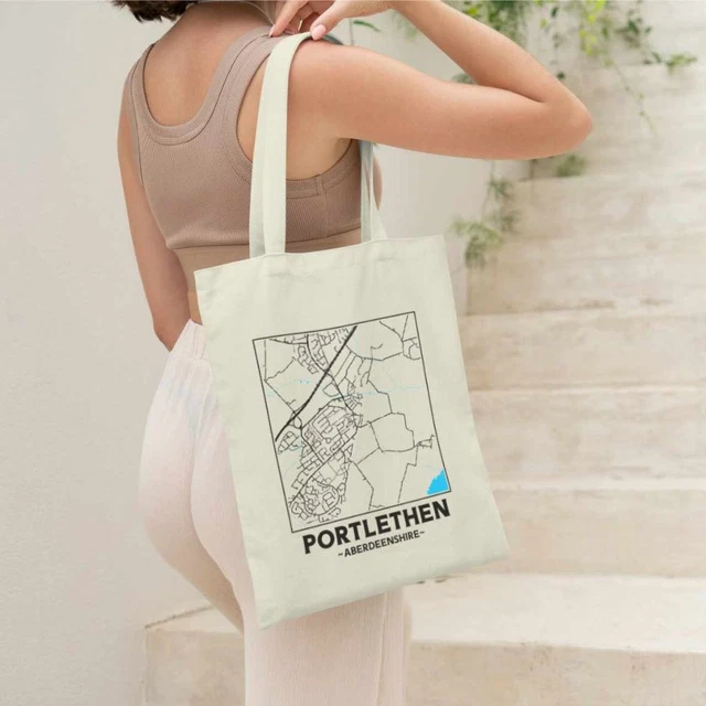 PORTLETHEN, ABERDEENSHIRE TOWN Map Cotton Shopper Tote Bag £13.99 ...