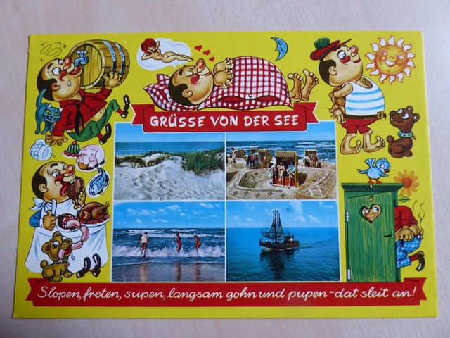 ANSICHTSKARTE BURG, Fehmarn, Grüße von der Ostsee, mit schönem ...