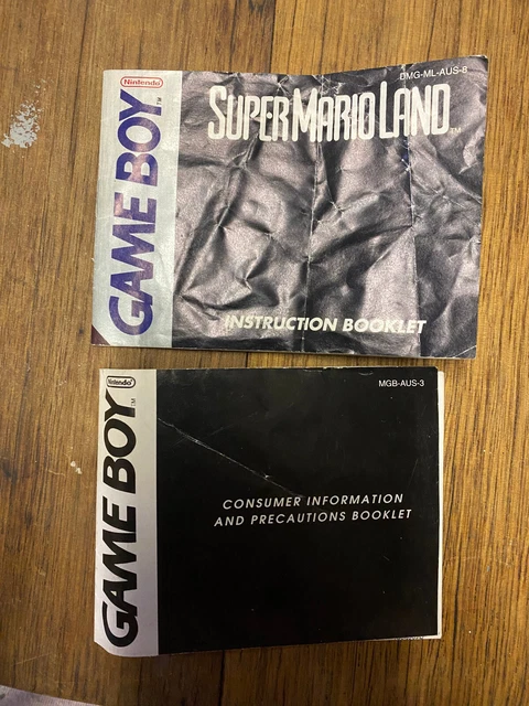 SUPER MARIO LAND - Instruction Booklet - Nintendo Game Boy $15.00 ...