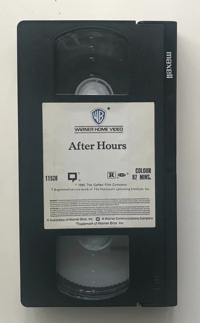 AFTER HOURS VHS Original 1st 1986 Warner 80s Wacky Comedy Cheech Chong ...