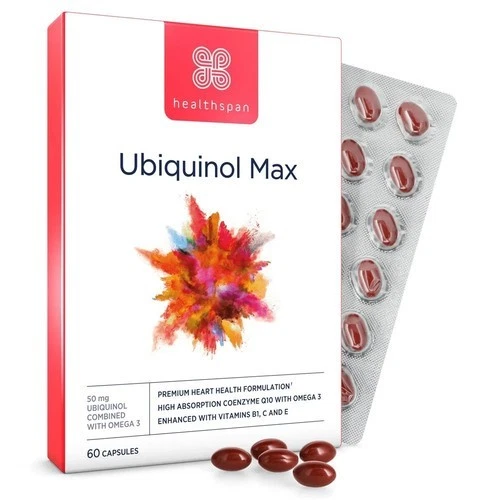 HEALTHSPAN UBIQUINOL MAX 60 Capsules Heart Health Exp:03/2026 New ...