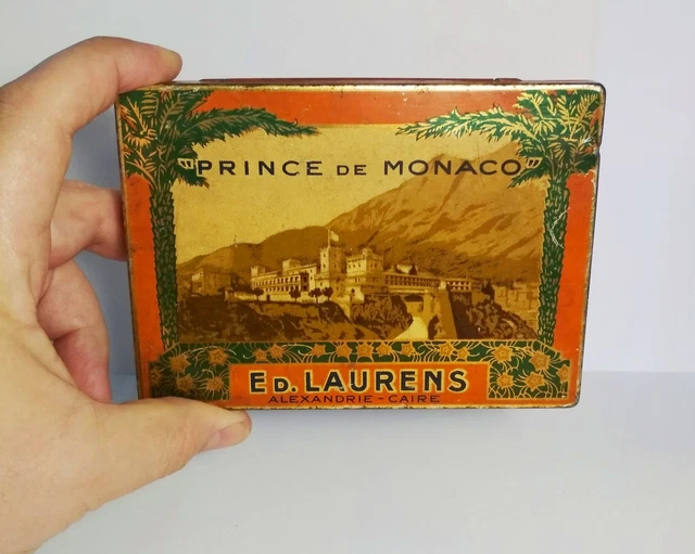 EGYPTIAN PRINCE DE Monaco 50 Cigarette tin Alexandrie Caire Tobacco Tin ...