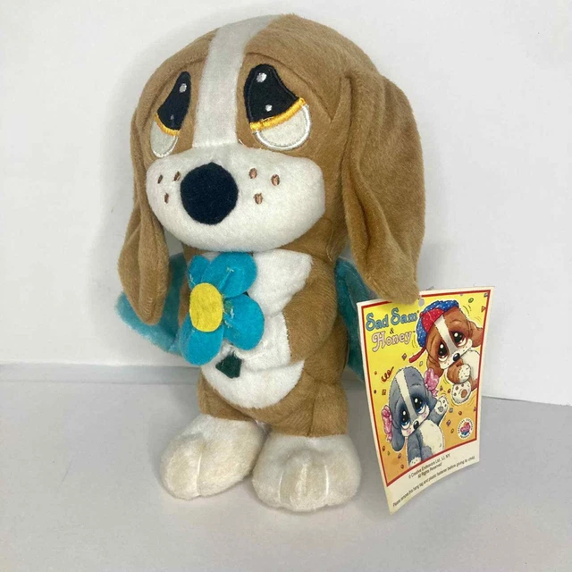SAD SAM HONEY Puppy Dog Stuffed Animal Plush Angel Wings Flower Bassett ...