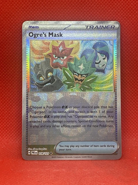 POKEMON TCG PRISMATIC Evolutions Ogre's Mask Poke Ball Holo 118/131 £1. ...