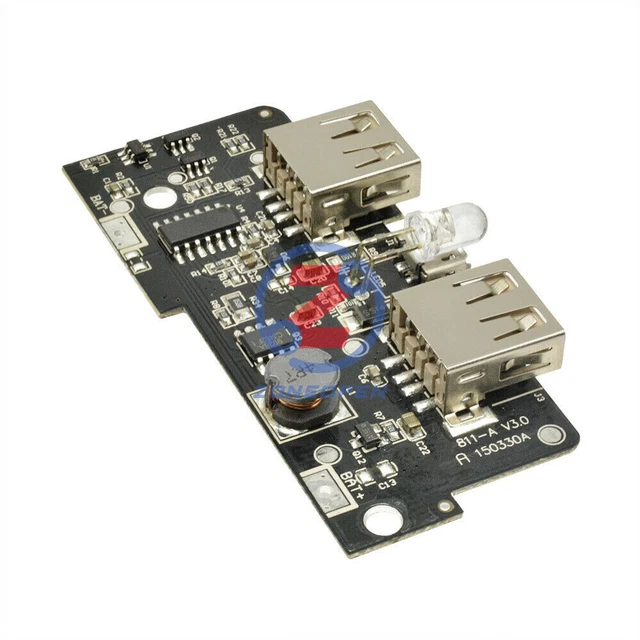 DUAL USB 5V 2A Power Bank Charger Module Step Up Boost LED PCB Circuit ...