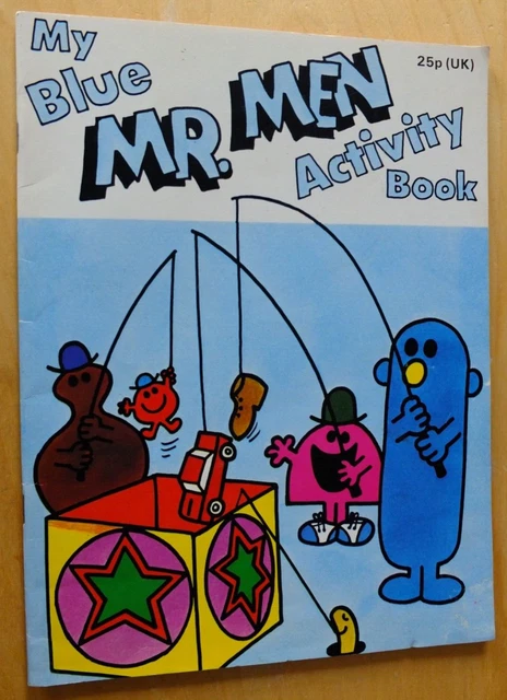 VINTAGE CHILDREN'S BOOK MY MR MEN ACTIVITY BOOK Blue 1970s BBC TV ...