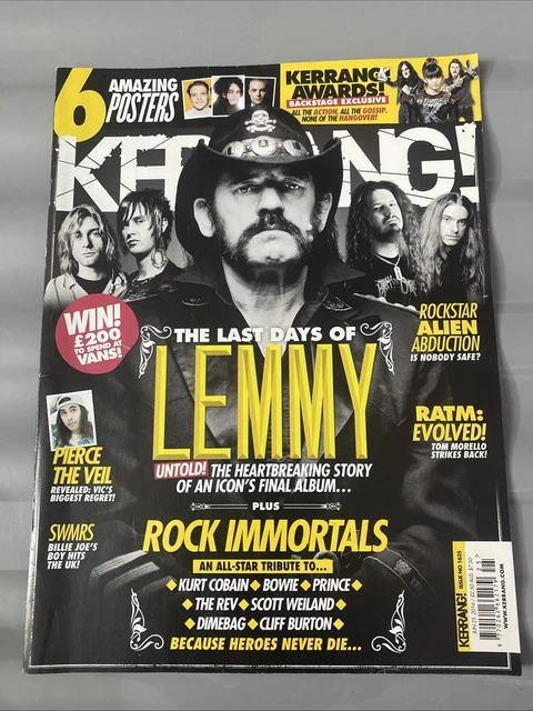 KERRANG MAGAZINE THE Last Days Of Lemmy Untold No1625 2016. (m2) £10.00 ...