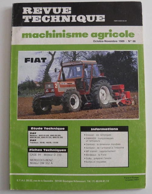 REVUE TECHNIQUE TRACTEUR Fiat 90-90 100-90 110-90 9090 10090 11090 EUR ...